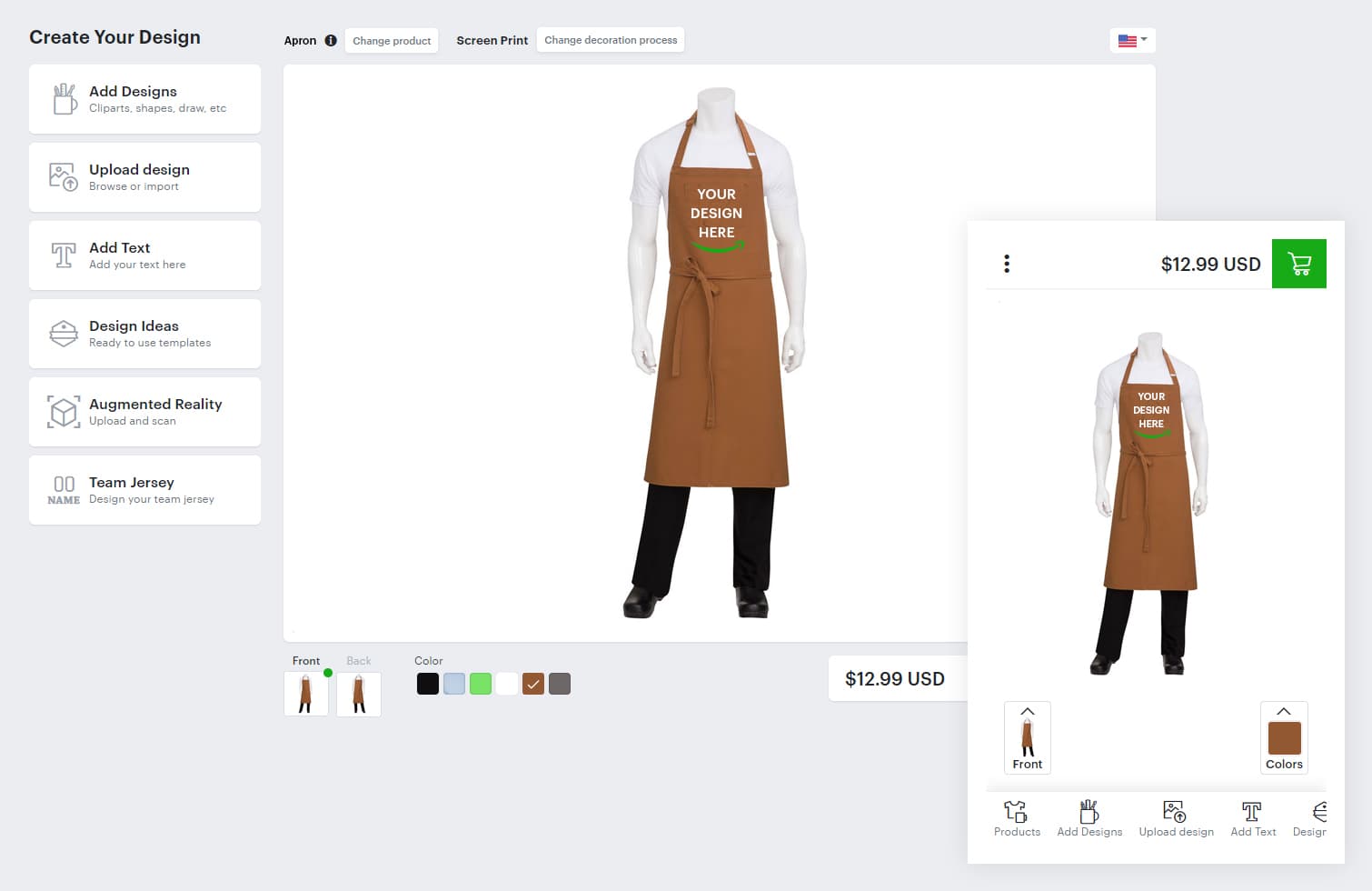 Custom Apron Design Software | Apron Design Tool - ImprintNext